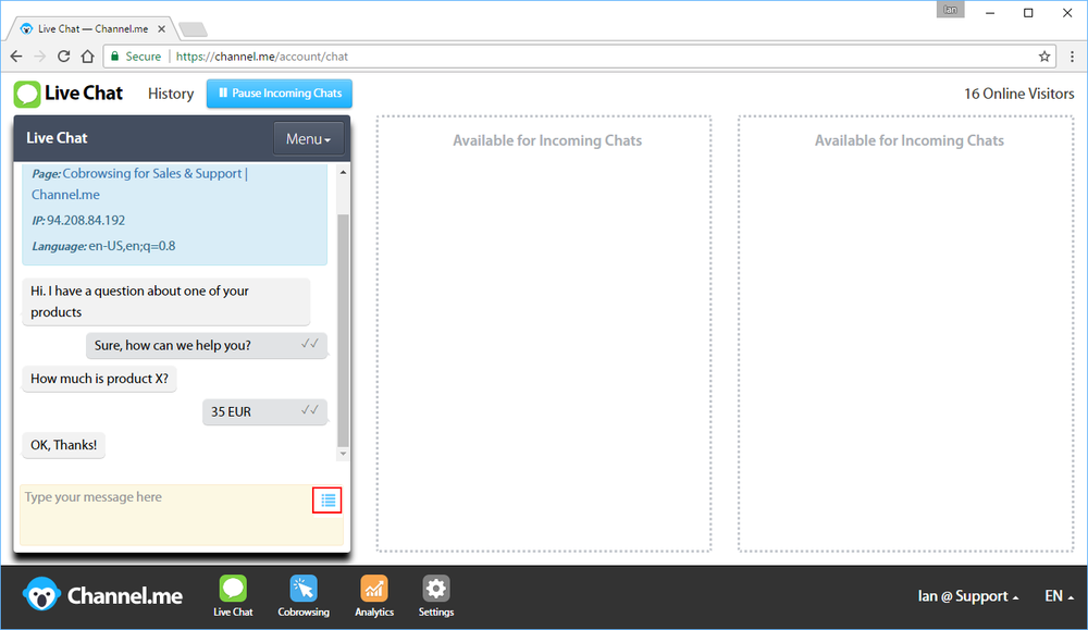 Quick Responses • Channel.me